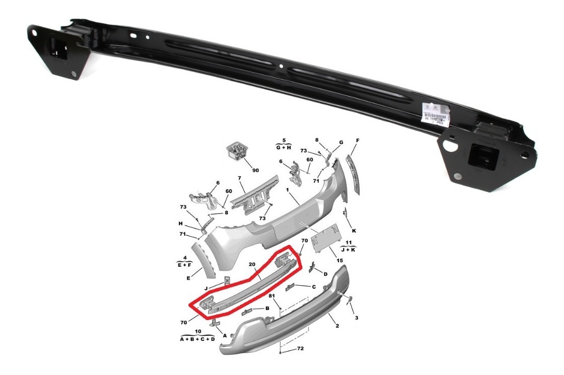 Refuerzo Parachoque Trasero Citroen C3 2018-2021 9672808280 – EnjoyCar